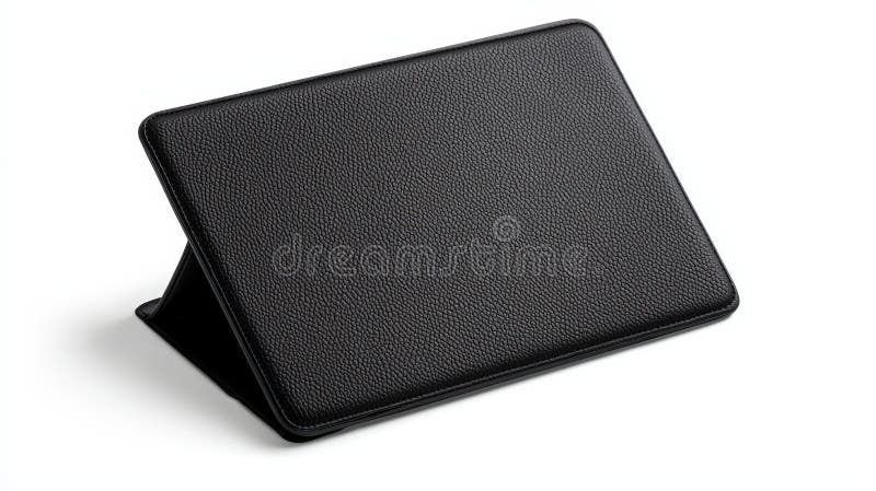 A Sleek Black Tablet Stand with a Textured Finish Ideal for Desktops or ...