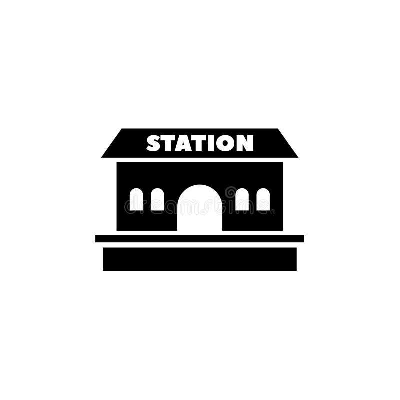 Sleek Black Train Station Icon, Ideal for Modern Transit Designs Stock ...