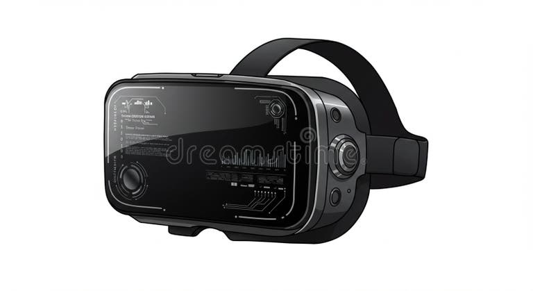 A Sleek, Black Virtual Reality Headset with a Curved, Glossy Front ...