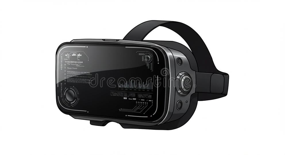 A Sleek, Black Virtual Reality Headset with a Curved, Glossy Front ...