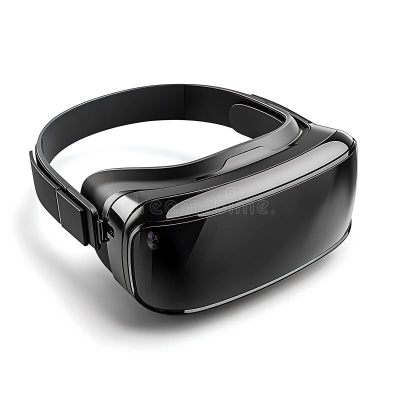 Sleek Black VR Headset Isolated on White Stock Illustration ...