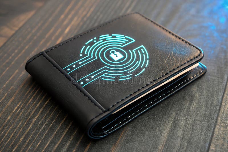 A Sleek Black Wallet with a Digital Lock Design, Symbolizing Modern ...