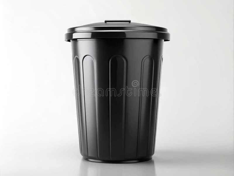 Sleek Black Waste Bin: a Minimalist Solution for Waste Disposal and ...