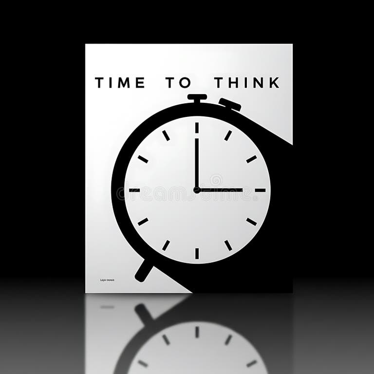 Sleek Black and White Graphic Art Featuring a Minimalist Clock Design ...