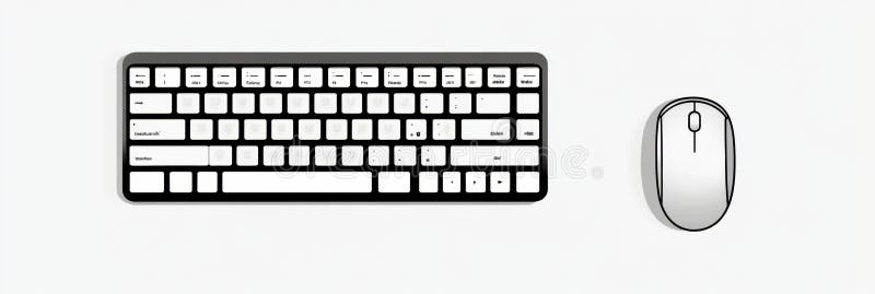 A Sleek Black and White Keyboard Sits beside a Matching Mouse on a ...
