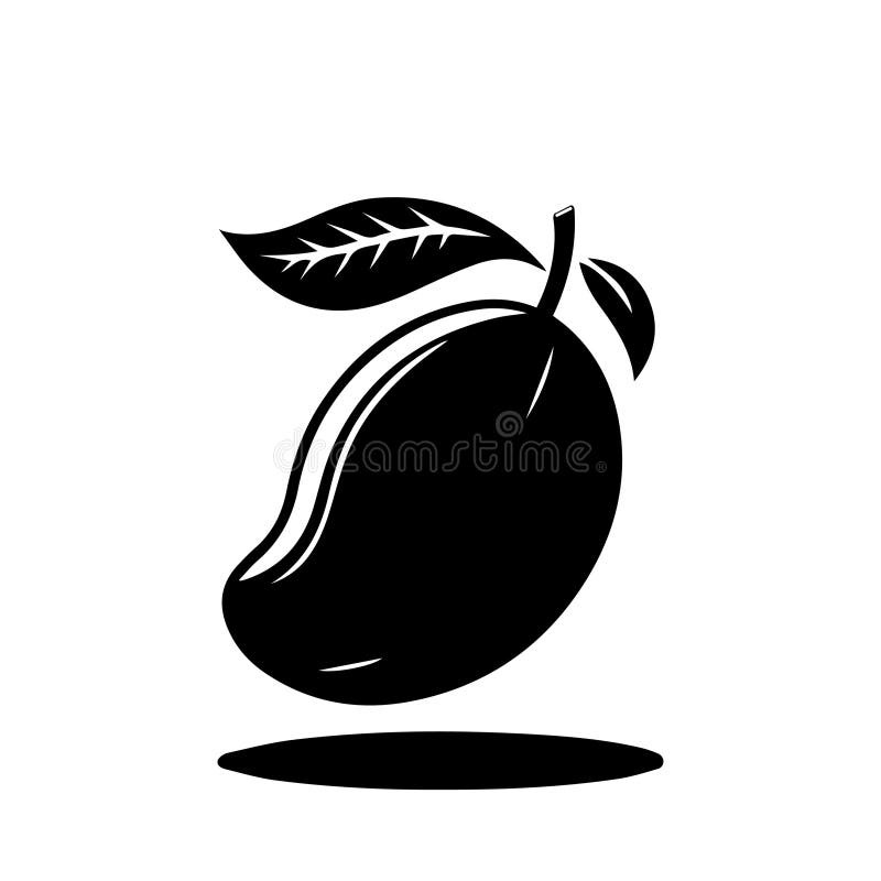 Sleek Black and White Mango Illustration Stock Vector - Illustration of ...