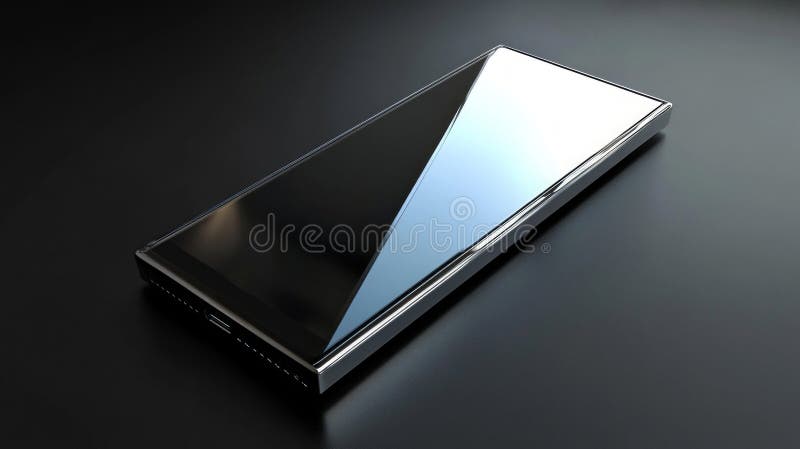 Sleek Black and White Smartphone with Reflective Screen Stock ...
