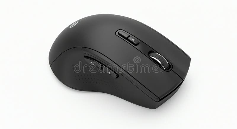 Sleek Black Wireless Computer Mouse with Ergonomic Curved Design ...