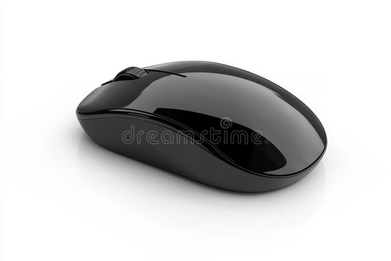 Sleek Black Wireless Computer Mouse Isolated on White Background a ...