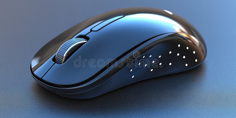 Sleek Black Wireless Computer Mouse Smooth Ergonomic Design Features ...