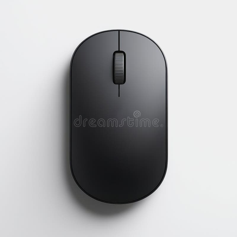 Sleek and Modern Black Wireless Computer Mouse on a Minimalist ...