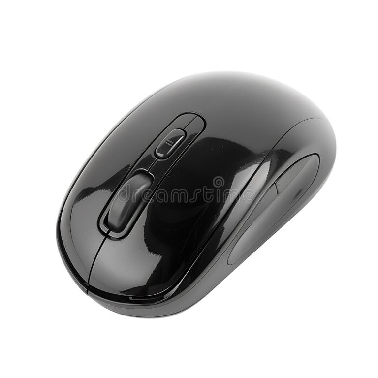 Sleek Black Wireless Computer Mouse with Scroll Wheel and Side Buttons ...