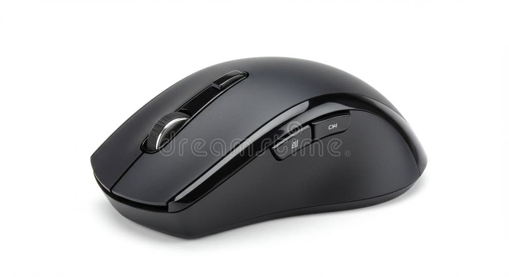 A Sleek, Black Wireless Computer Mouse with a Smooth, Ergonomic Design ...