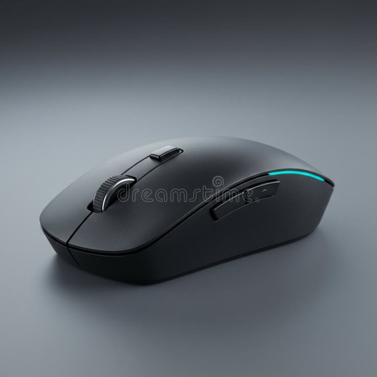 A Sleek, Black Wireless Computer Mouse with a Smooth Matte Finish. it ...
