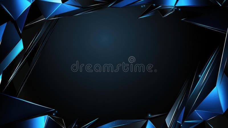 A Sleek Blue and Black Abstract Metallic Frame Featuring a Tech ...