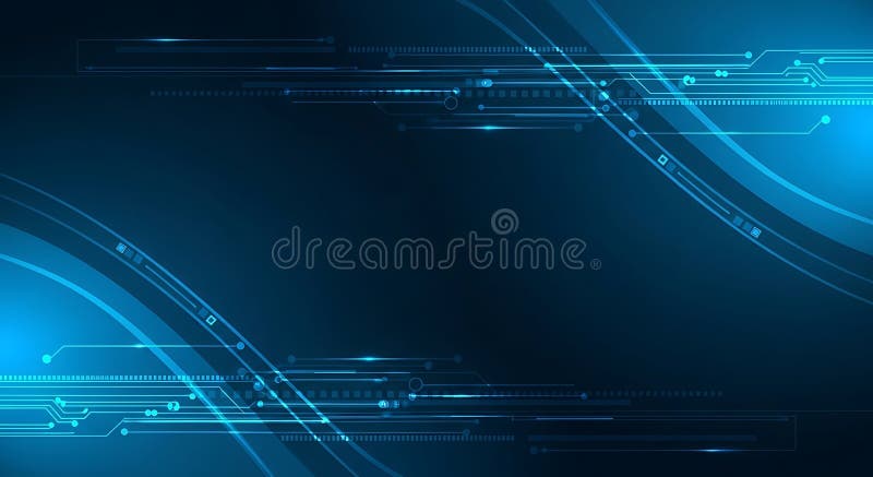 Sleek Blue and Dark Gradient Tech Background with Subtle Circuit ...