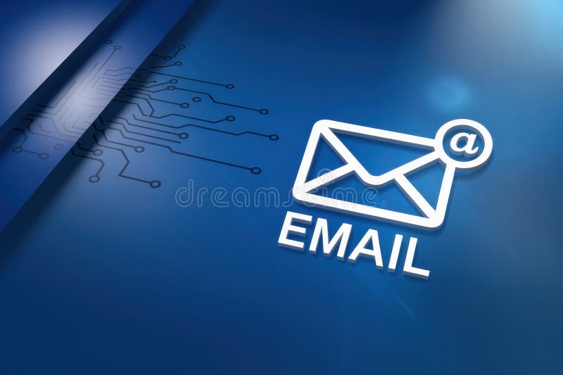 Leek Blue Digital Background with Email Icon and Abstract Circuits for ...