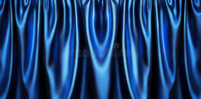 Sleek Blue Fabric Was Draped with Elegance Around a Circular Platform ...