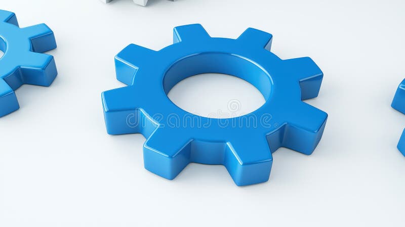 Sleek Blue Gears in Motion Representing Dynamic Mechanical Engineering ...
