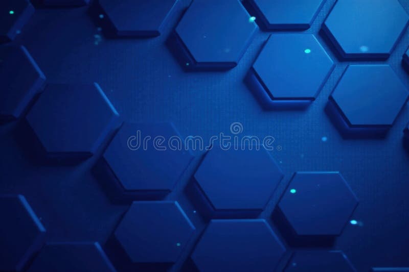 Sleek Blue Hexagonal Grid, Modern Tech Aesthetic, Blue, Metal, Angles ...