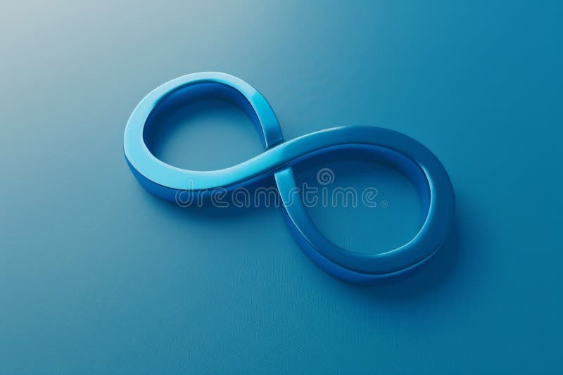 A Sleek Blue Infinity Symbol Gracefully Set Against a Calming Gradient ...