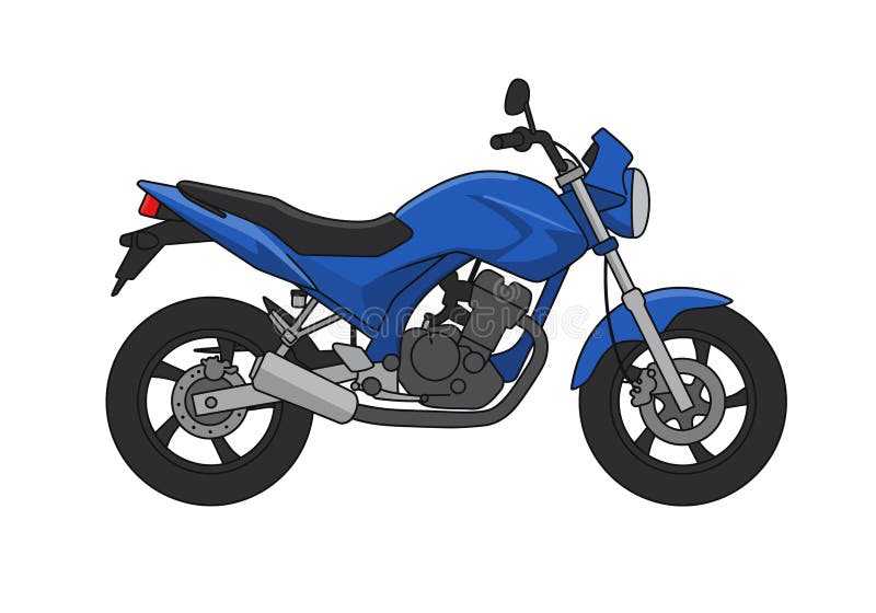 Blue motorcycle clipart stock vector. Illustration of speed - 372279418