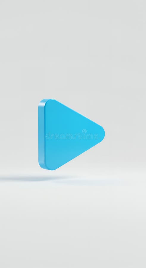 Sleek Blue Play Button Icon with Modern 3D Design, Perfect for Digital ...