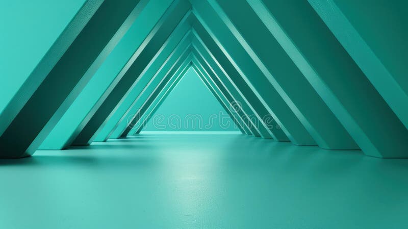 A Sleek Blue Triangular Gallery Wall Ready for Your Art. Ideal for ...