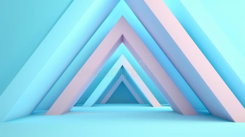 A Sleek Blue Triangular Gallery Wall Ready for Your Art. Ideal for ...