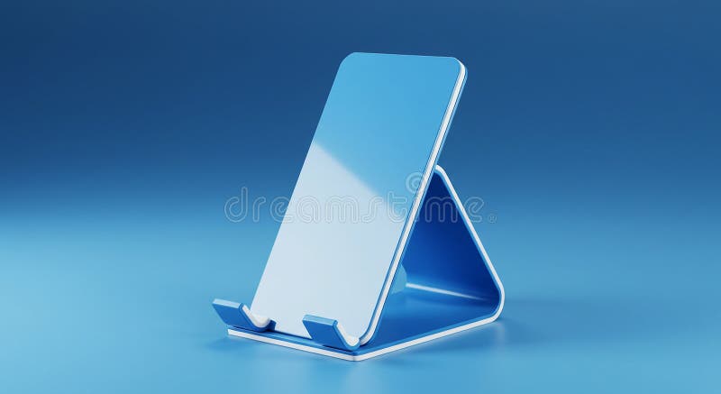 A Sleek, Blue Triangular Smartphone Stand Holds a Phone at an Angle ...