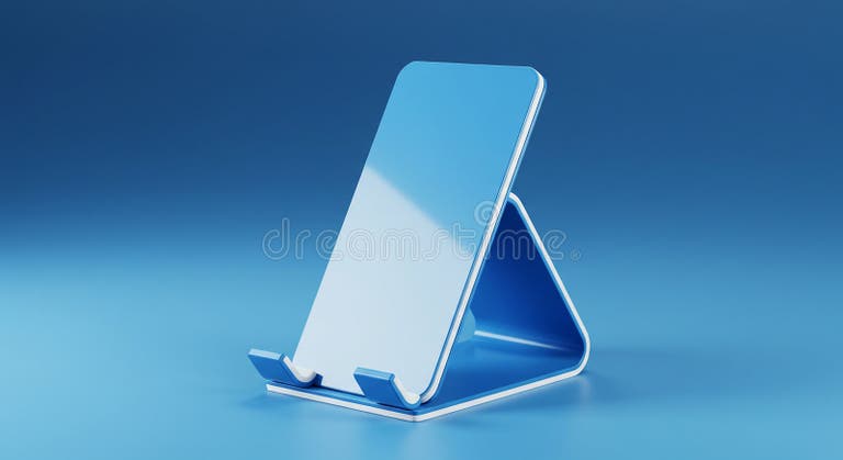 A Sleek, Blue Triangular Smartphone Stand Holds a Phone at an Angle ...