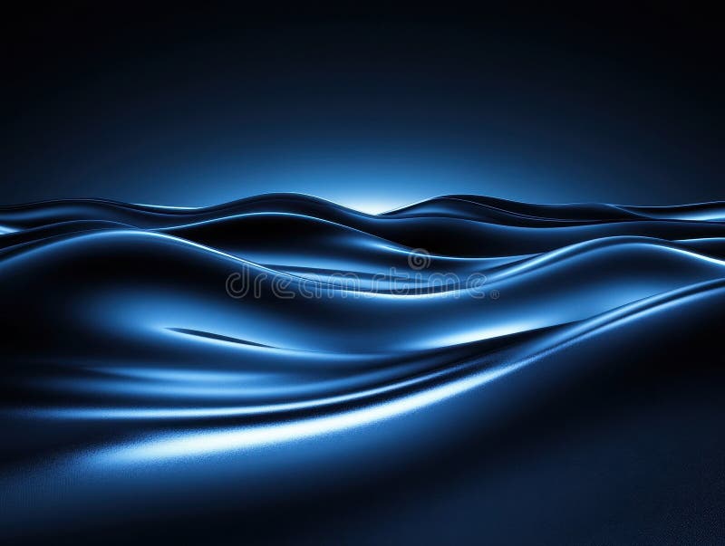 Sleek Blue Wave Pattern with Glowing Curves on Dark Background Stock ...