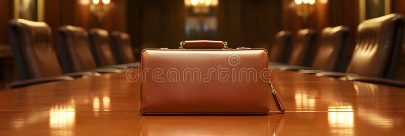 Sleek Briefcase in Elegant Setting Stock Illustration - Illustration of ...
