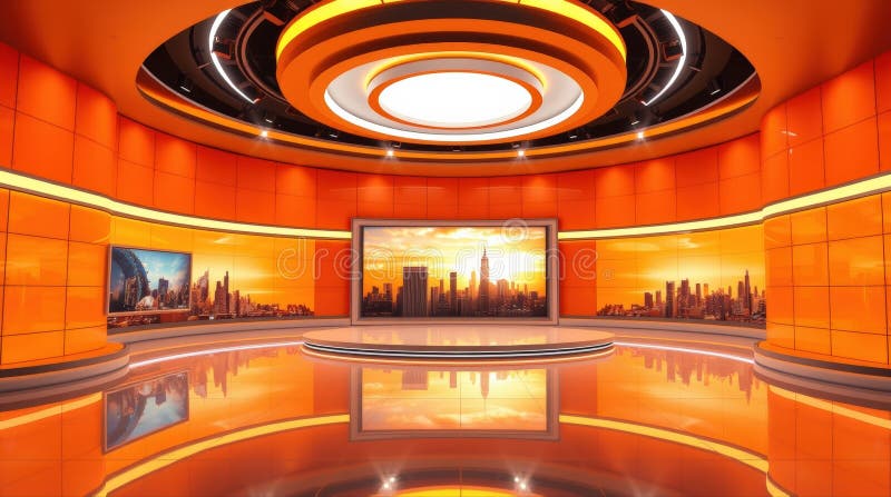 Sleek Broadcasting Environment with Modern Design and Clean Lines Stock ...