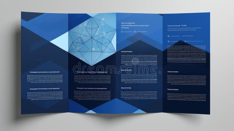 Sleek Brochure Template Blue Stock Illustration - Illustration of ...