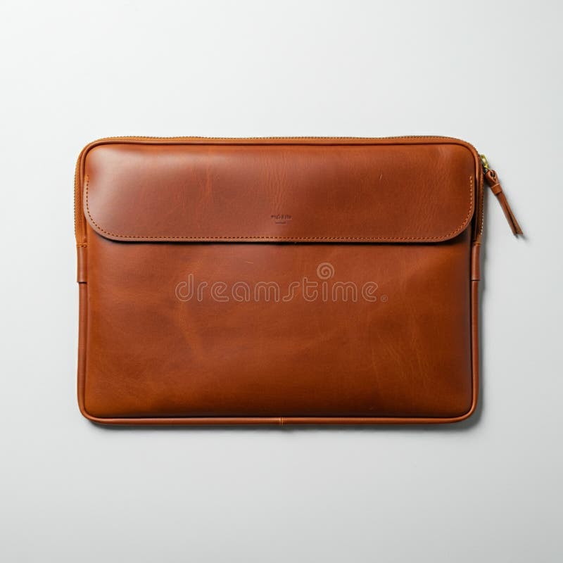 A Sleek, Brown Leather Laptop Sleeve with a Smooth Texture. it Features ...