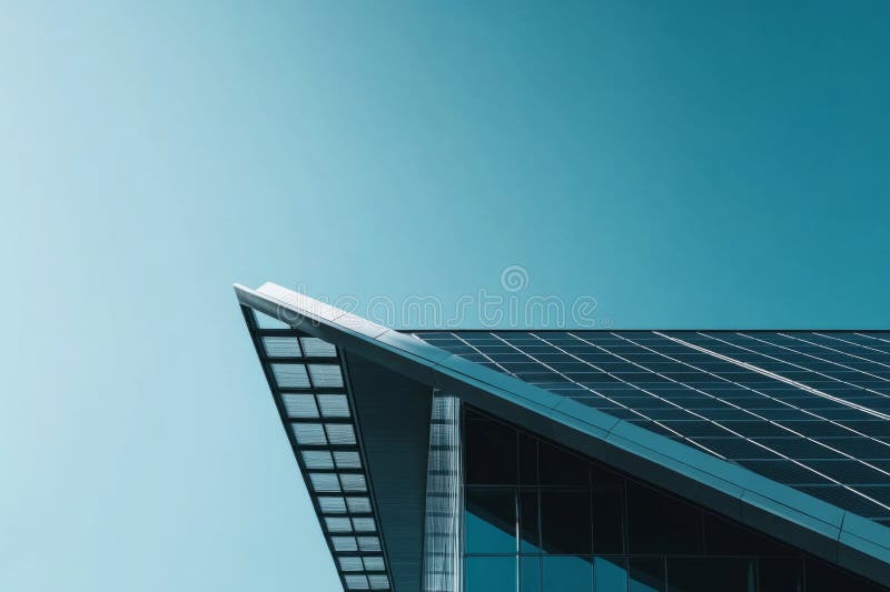 A Sleek Building with a Modern Architectural Style. the Roof Features ...