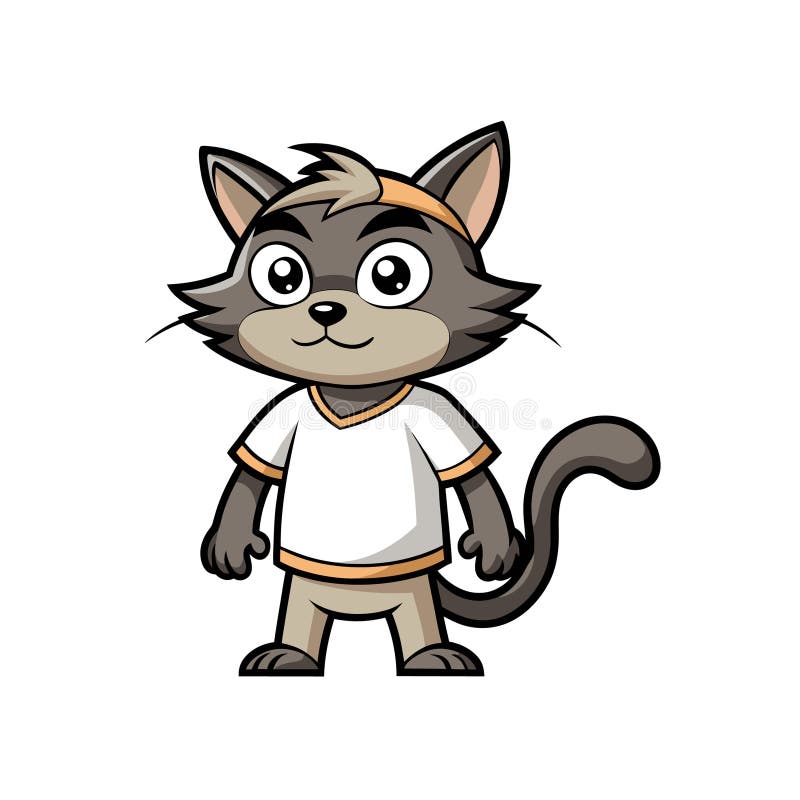 Sleek Cartoon Cat Character in Design Stock Illustration - Illustration ...