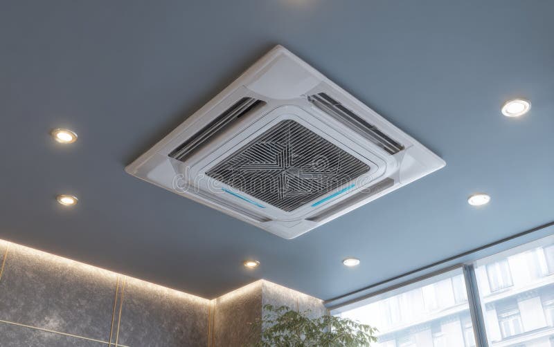Ceiling-mounted Air Conditioning Unit in Modern Indoor Space with ...
