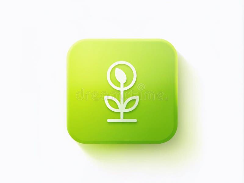 Sleek Chartreuse Stem Icon: Neumorphism Design for Modern UI UX ...
