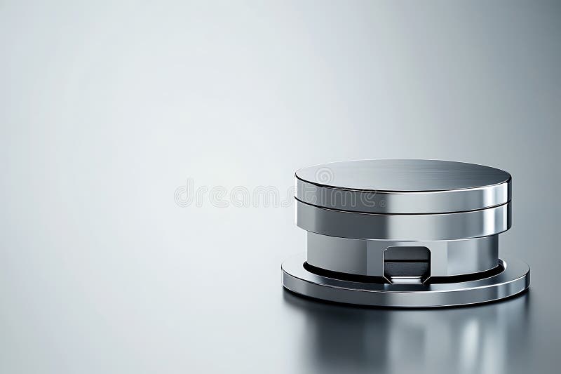 Sleek Chrome Metal Cylinder Industrial Design Element, 3D Render Stock ...