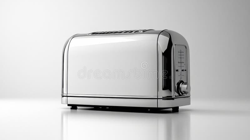 Sleek Chrome Toaster on White Background Stock Illustration ...