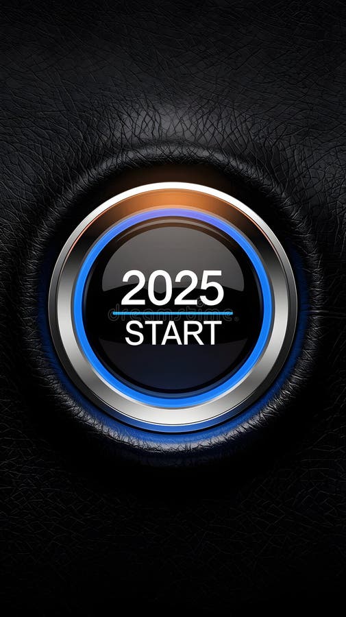 Sleek Button Labeled 2025 START, Blue Glow Evokes Modern Tech ...