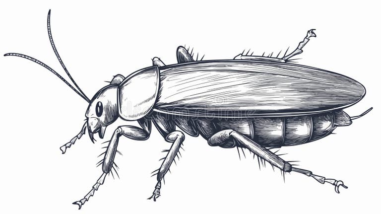 Sleek Cockroach Line Icon Vector Illustration for Professionals Stock ...