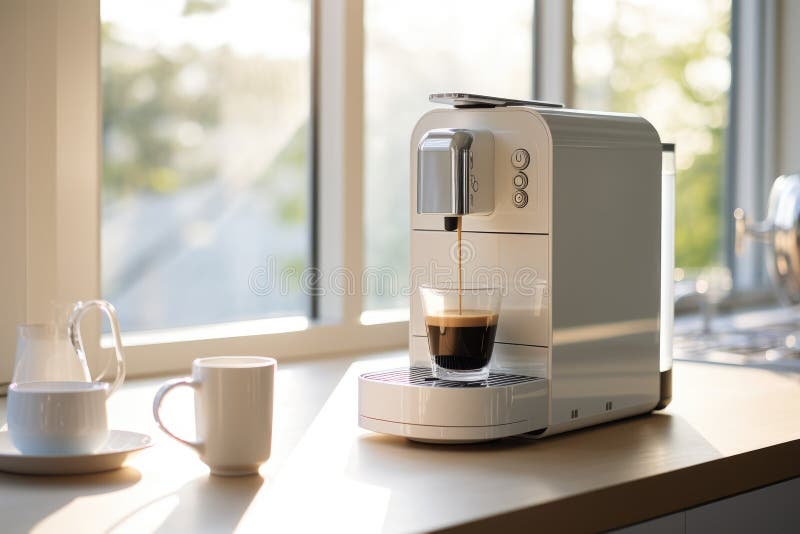 Sleek Coffee Machine Enhances Kitchen Aesthetics. Generative AI Stock ...