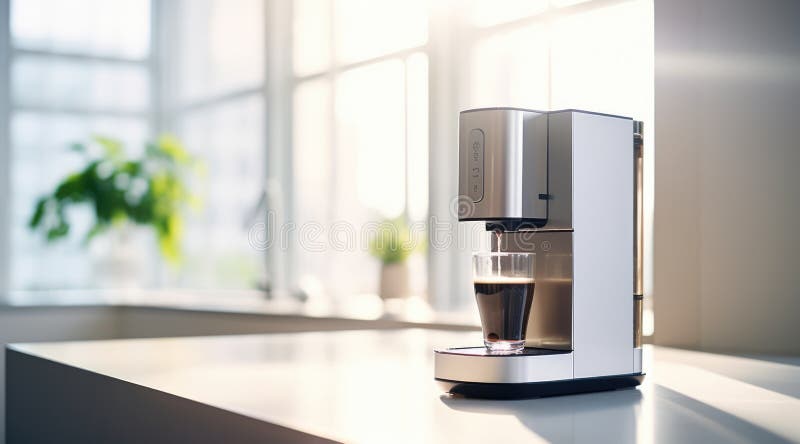 Sleek Coffee Machine Enhances Kitchen Aesthetics. Generative AI Stock ...