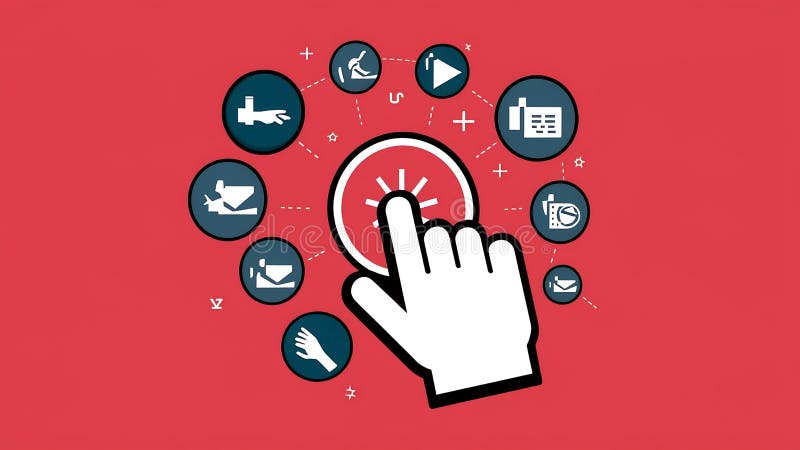Interactive Cursor Icons: Click, Load, and Point Symbols. Stock ...