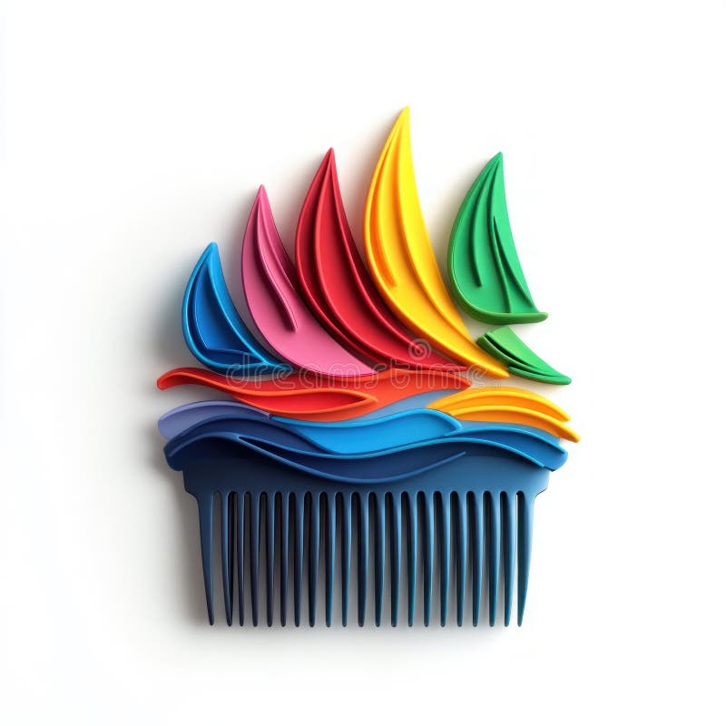 Sleek Comb with Sailboat Transformation Stock Illustration ...