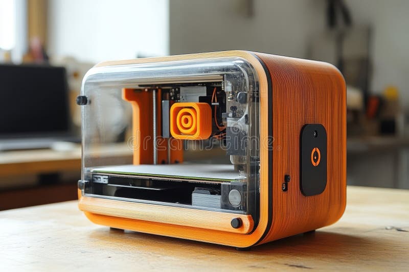 Innovative 3D Printer Showcased in a Modern Workshop Setting with Clear ...