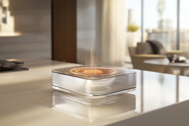 A Sleek and Compact Device Sits on a Polished Surface, Emitting Vibrant ...
